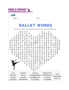 Ballet word search - Dance & Company